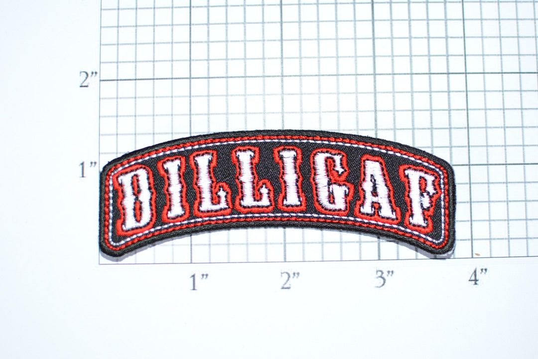 DILLIGAF (do I Look Like I Give A F***) Rocker Iron-on Embroidered ...