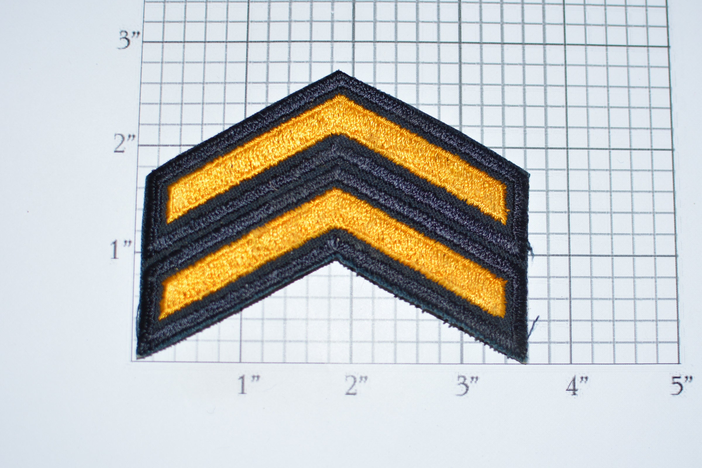 Corporal Rank Chevron Iron-On Vintage Embroidered Clothing Patch for ...