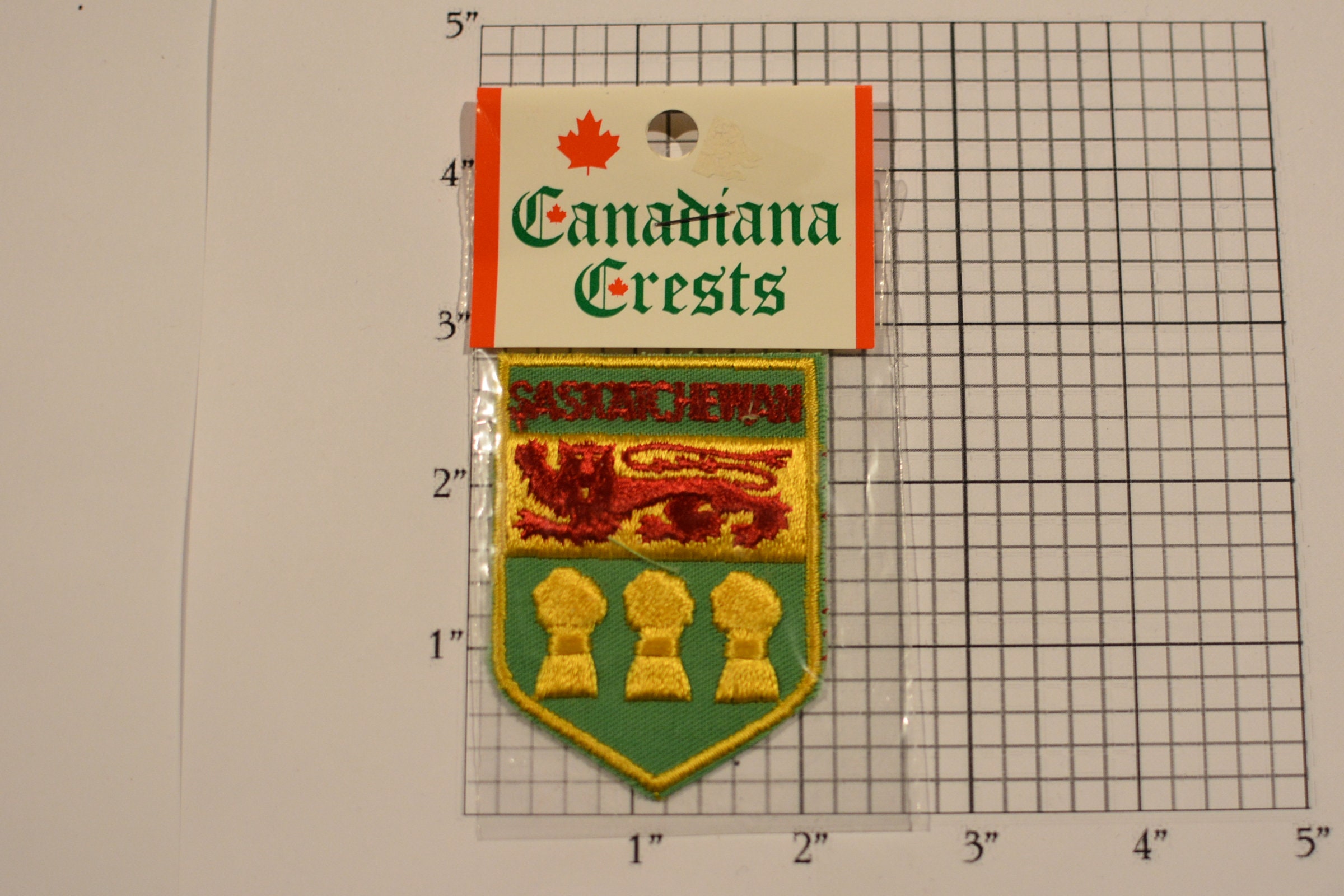 Saskatchewan Canada Coat of Arms Crest Sew-On Vintage Embroidered ...