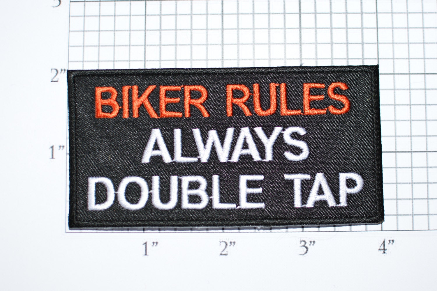 Biker Rules Always Double Tap Iron-on Patch Biker Patch | Etsy