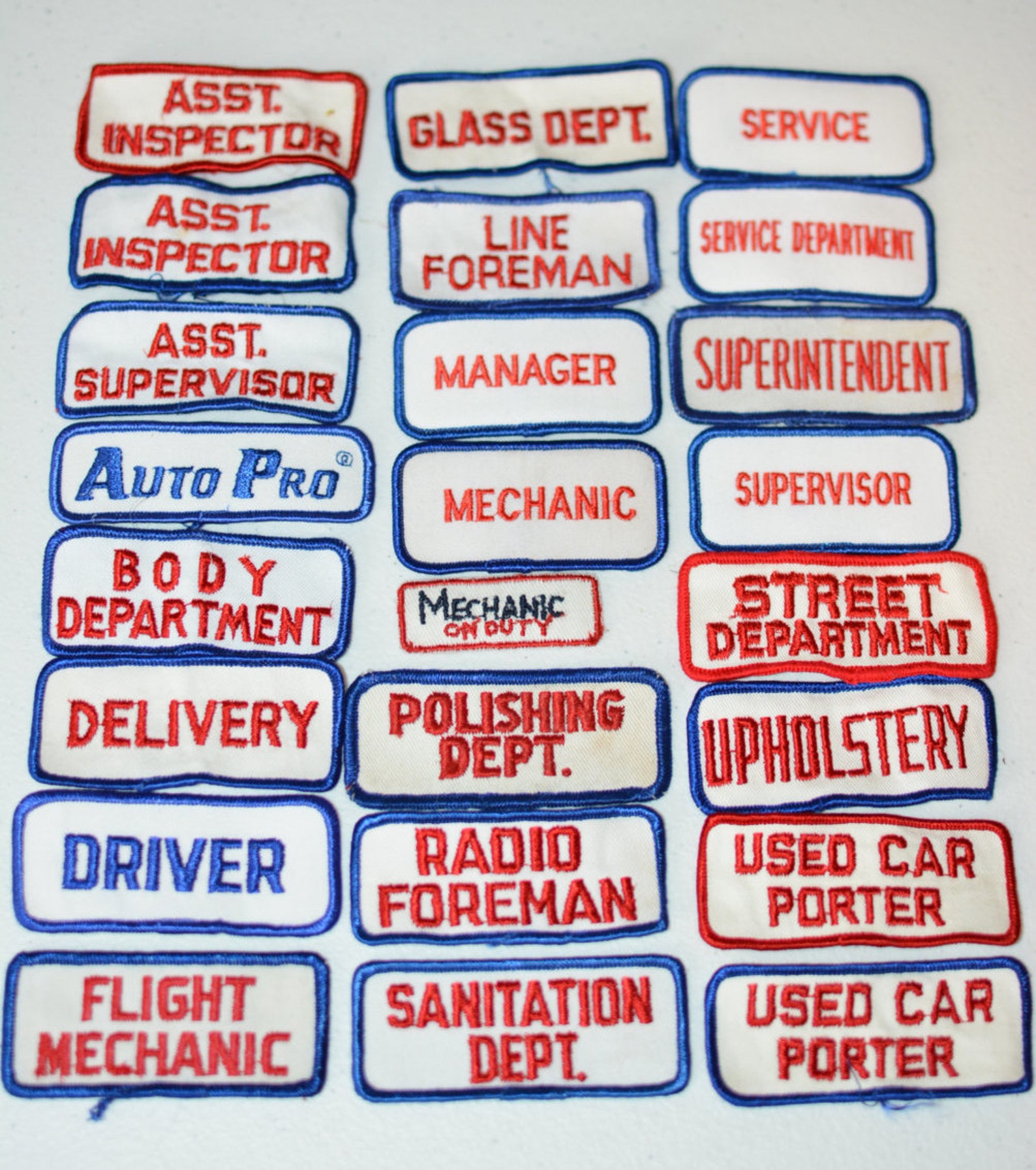 Shop Work Shirt Vintage Job Patches, Service Department Manager Boss ...