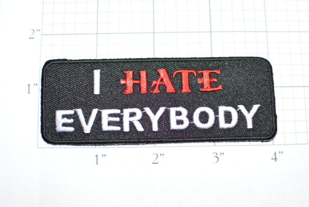 I Hate Everybody, Funny Patch Iron-on Patch Embroider Patch Clothing ...