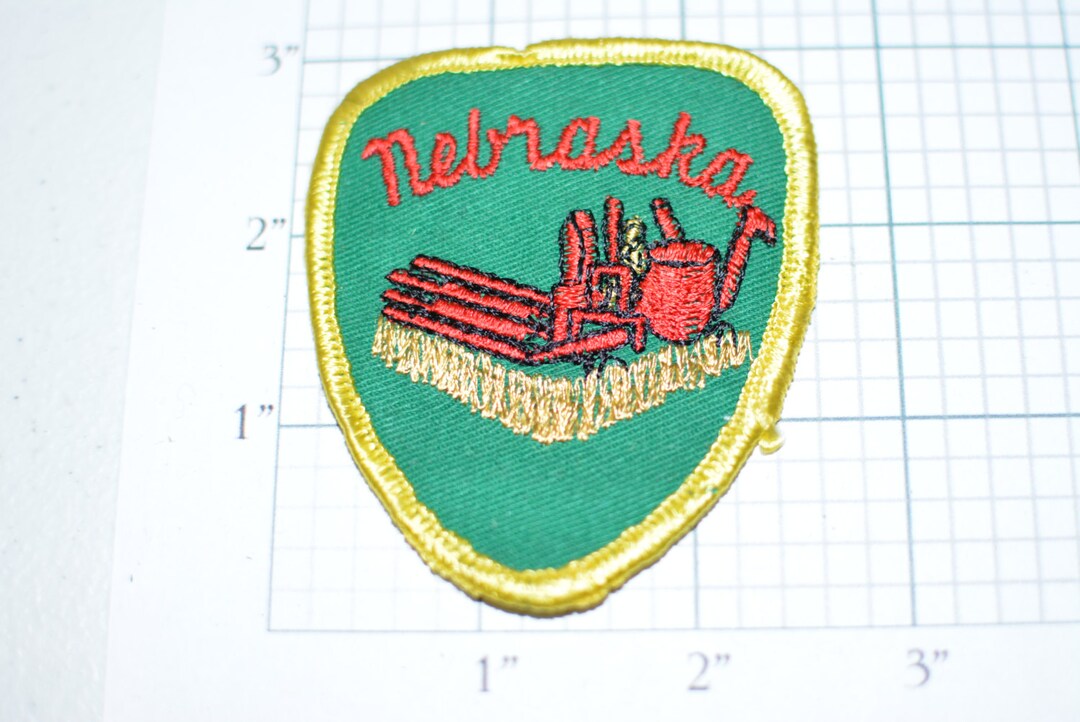 NEBRASKA Plains States Farming Combine Harvest Travel Souvenir Sew-on ...