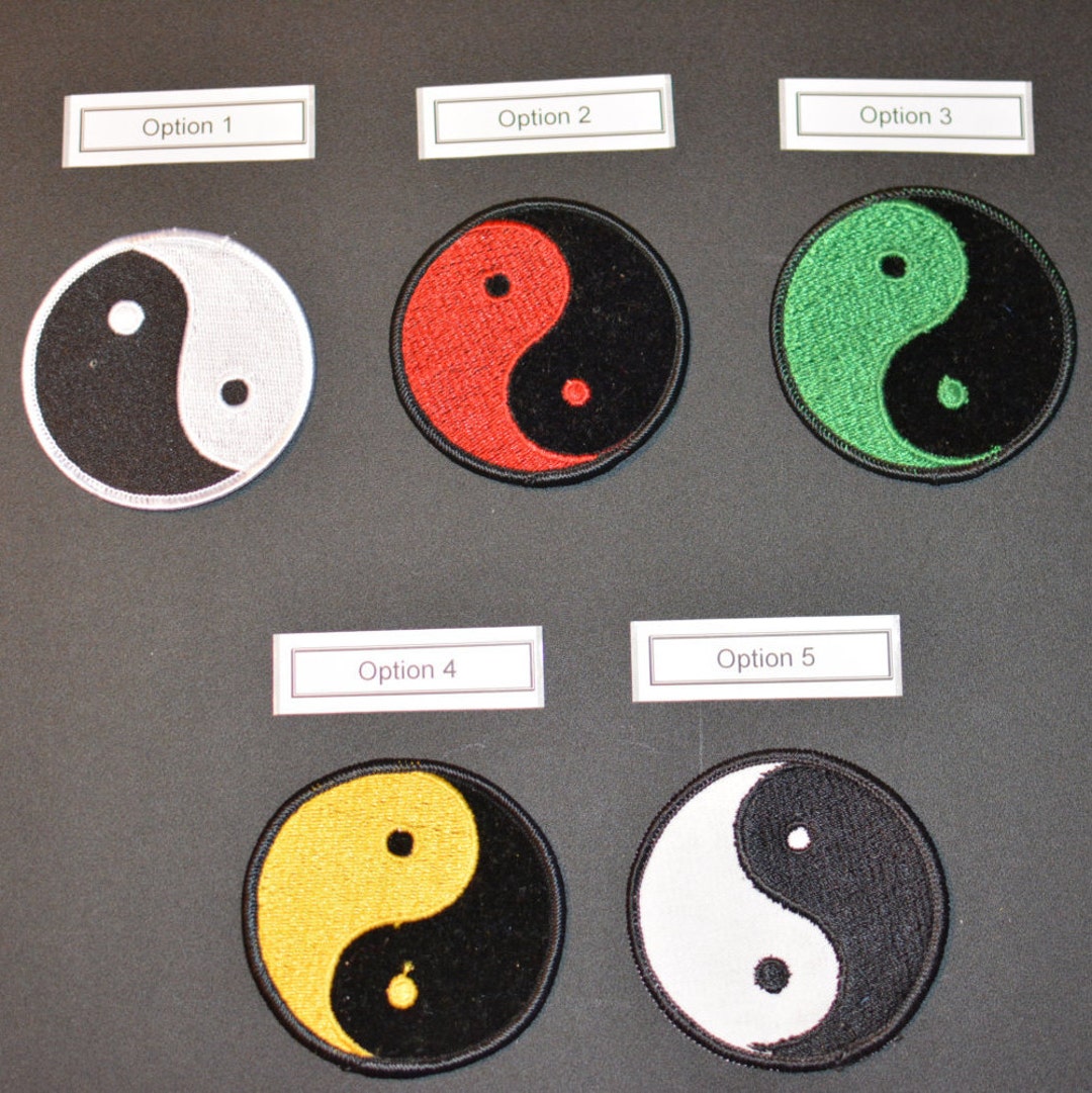 Yin & Yang Vintage Iron-on Embroidered Clothing Patch, Yin Yang ...