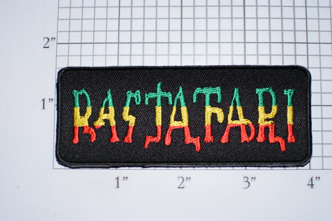 Rastafari Text Iron-on Embroidered Clothing Patch for Jacket Vest Jeans ...