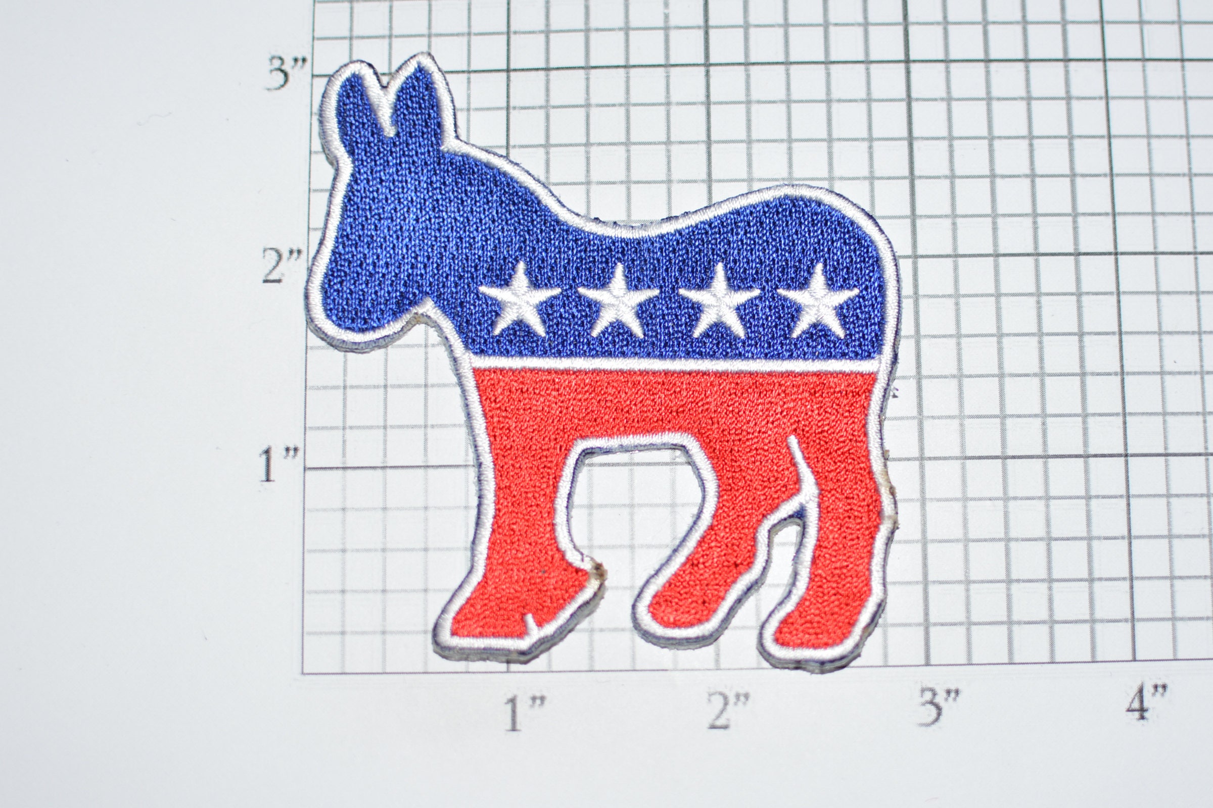 Political Parties Embroidered Iron-on Patches Democrat Donkey ...