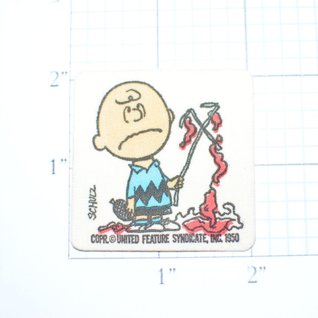 Charlie Brown Exasperated Holding Stick - Rare Iron-on Vintage Patch ...