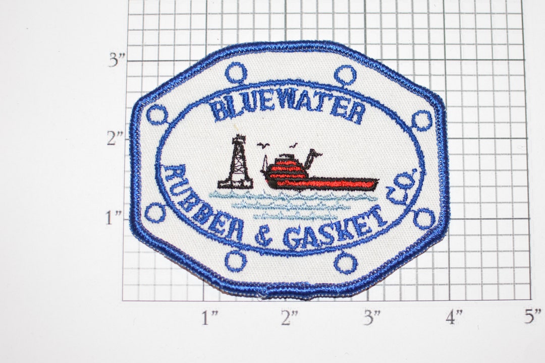 Bluewater Rubber Gasket Co RARE Vintage Sew-on Embroidered Clothing ...