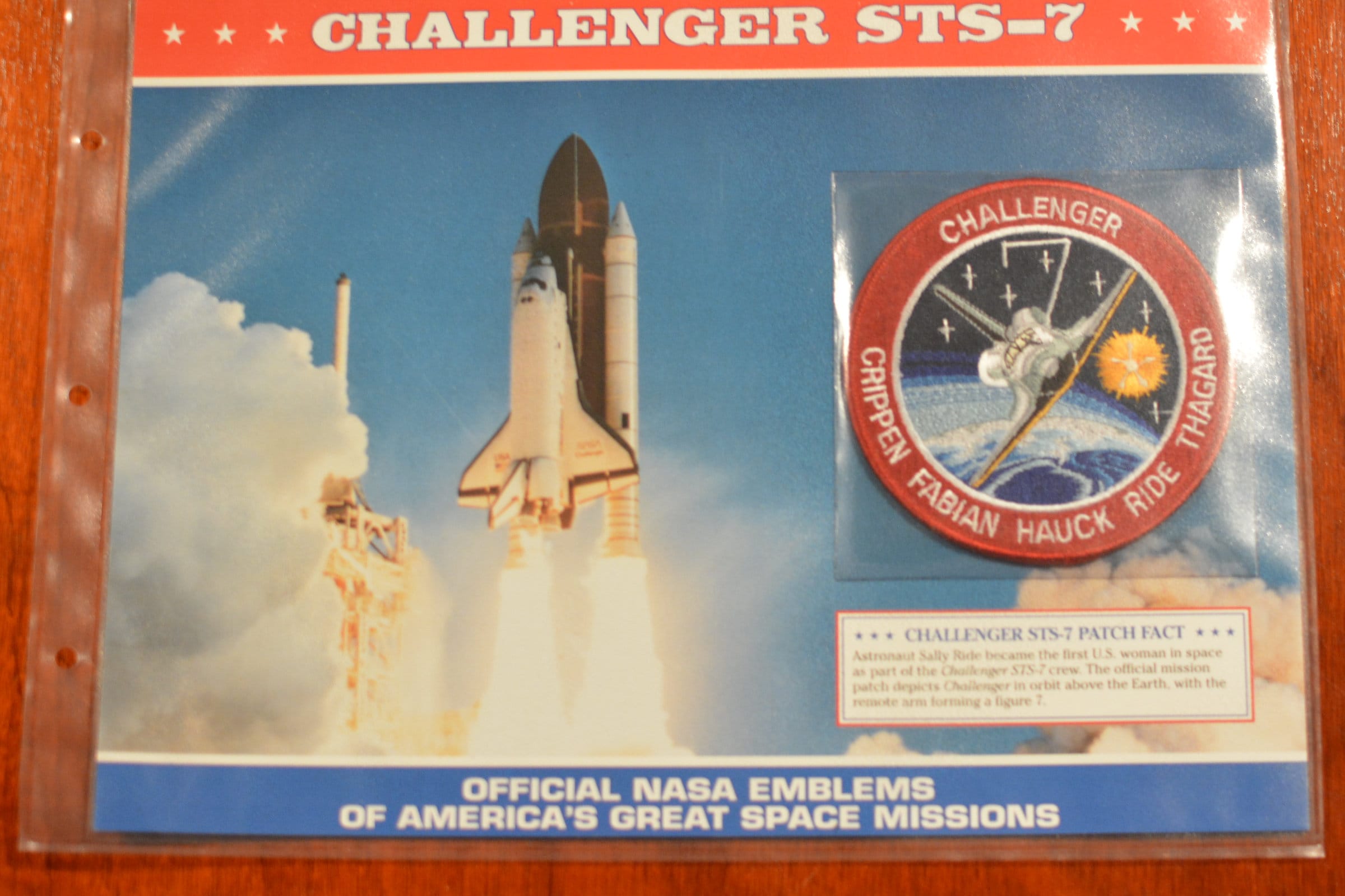 Shuttle Challenger STS-7 (Sally Ride First Woman in Space) DISCONTINUED Mint Space Mission Patch ...