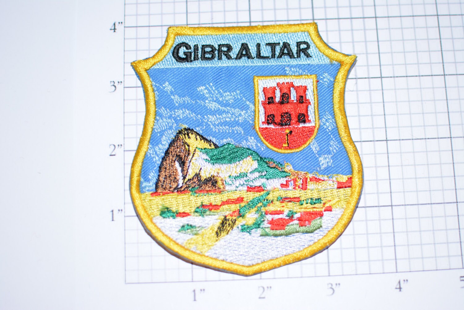 Gibraltar Shield - Iron-On Vintage Travel Patch - Very Rare *Only 1 ...
