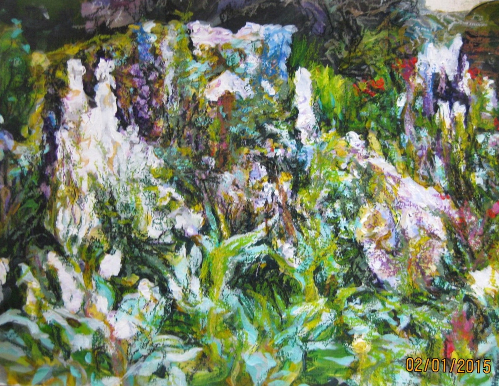 Original Acrylic Painting of English-style Flower Garden With Details ...