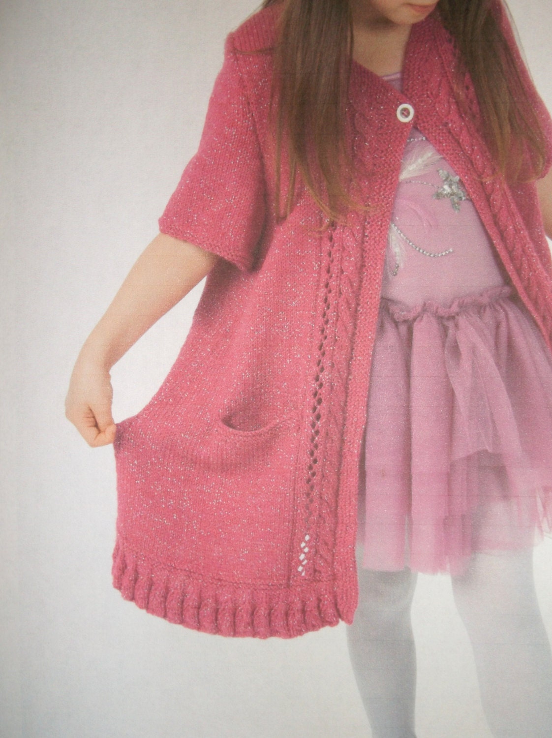 INSTANT DOWNLOAD PDF, Knitted Girls Chunky Sweater Pattern, Digital ...