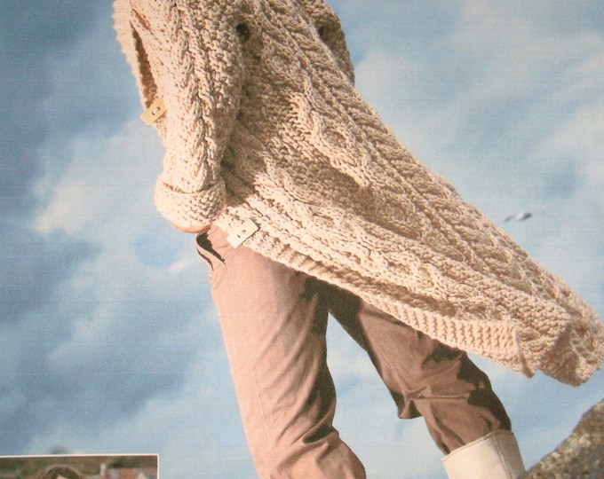 INSTANT DOWNLOAD PDF, Womens Sweater Coat, 2 Patterns, Cable Knit ...