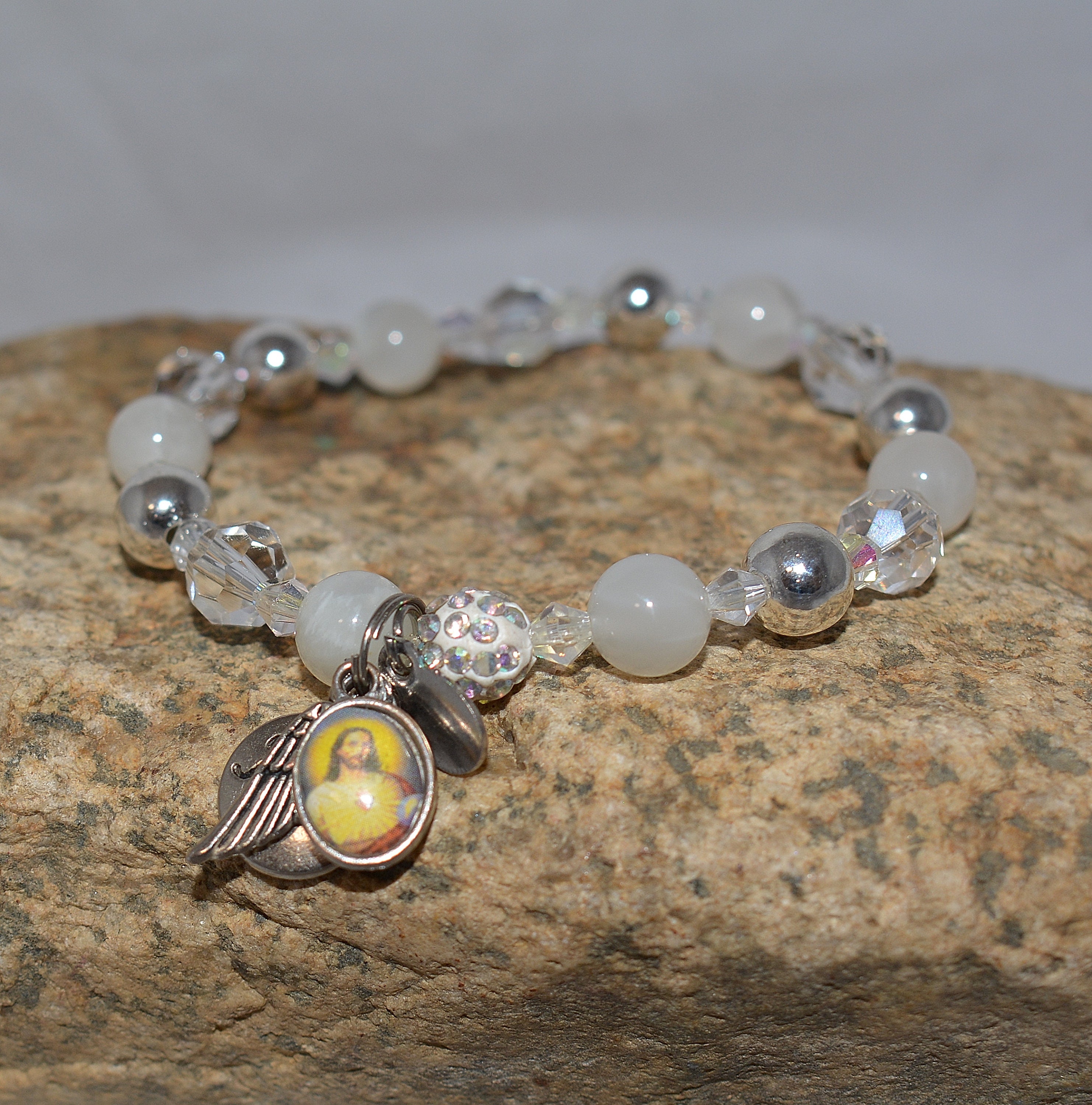 Jesus Bracelet Sacred Heart of Jesus Religious Bracelet - Etsy