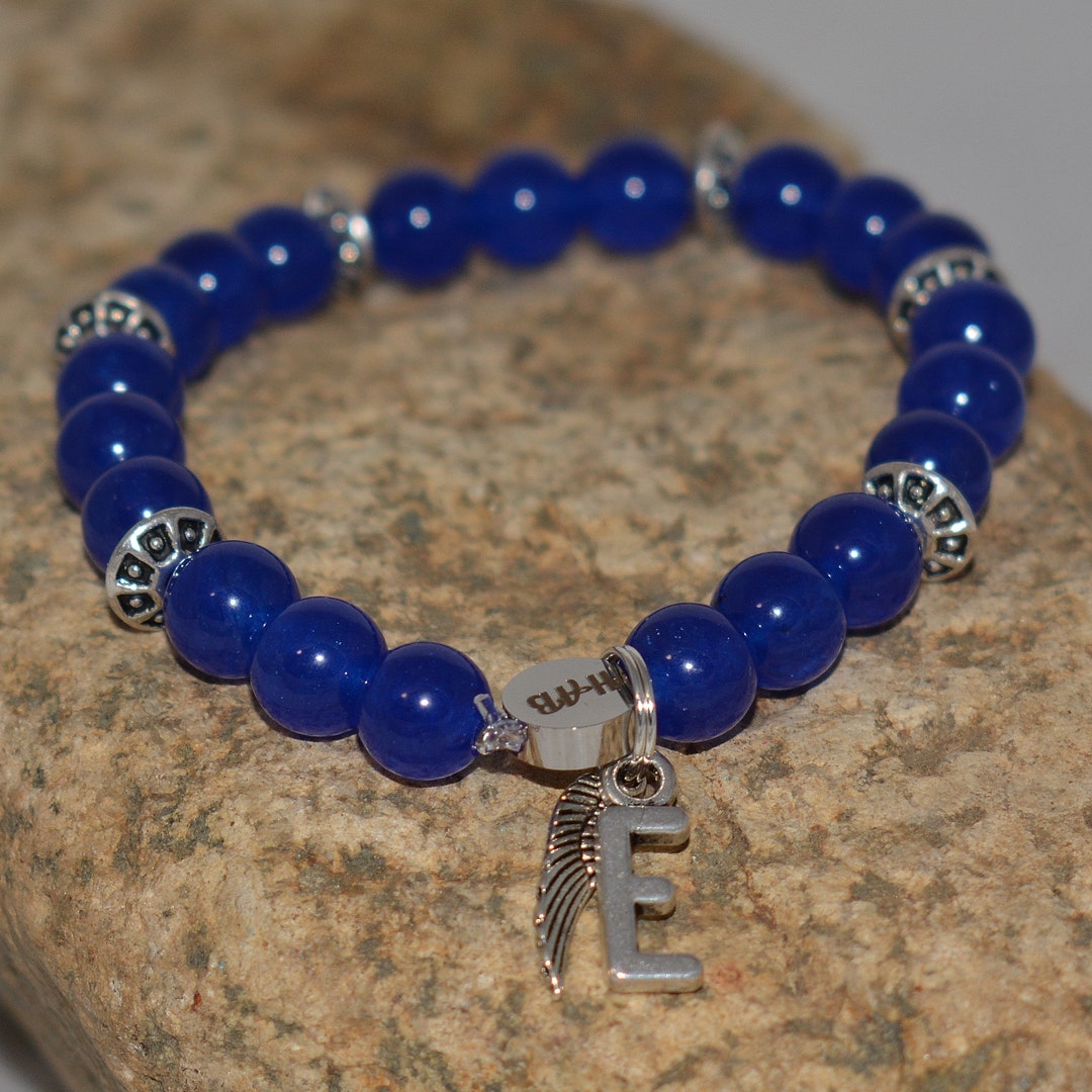 Hopeangelbracelets Initial Bracelet With Angel Wing, Initial Jewelry ...