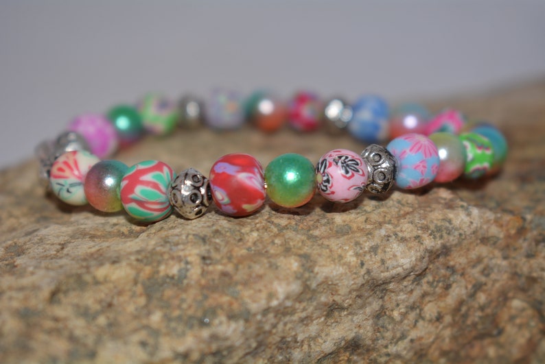The Hope Collection,colorful Polymer Clay, Hope Bracelet, Beaded ...