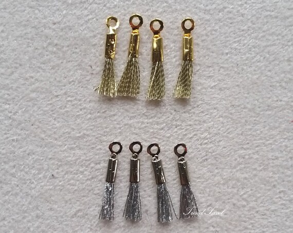 4pcs 0.4 Super Tiny Metallic Gold Sliver Tassel | Etsy