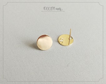 Brass With Gold Plated 14K Clip-on Round Disc Clip W/hole - Etsy