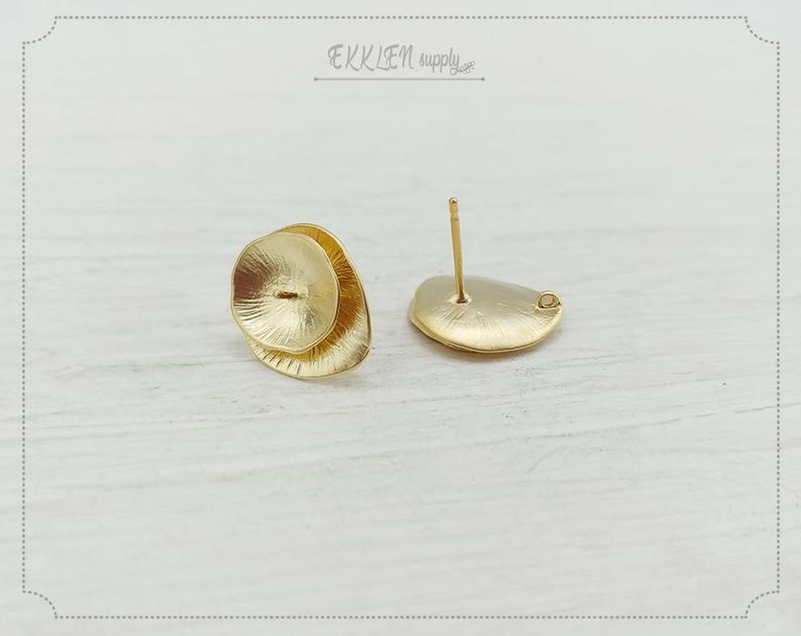 2 PCS 15 x 13 mm de oro mate chapado en latón delicado - Etsy España