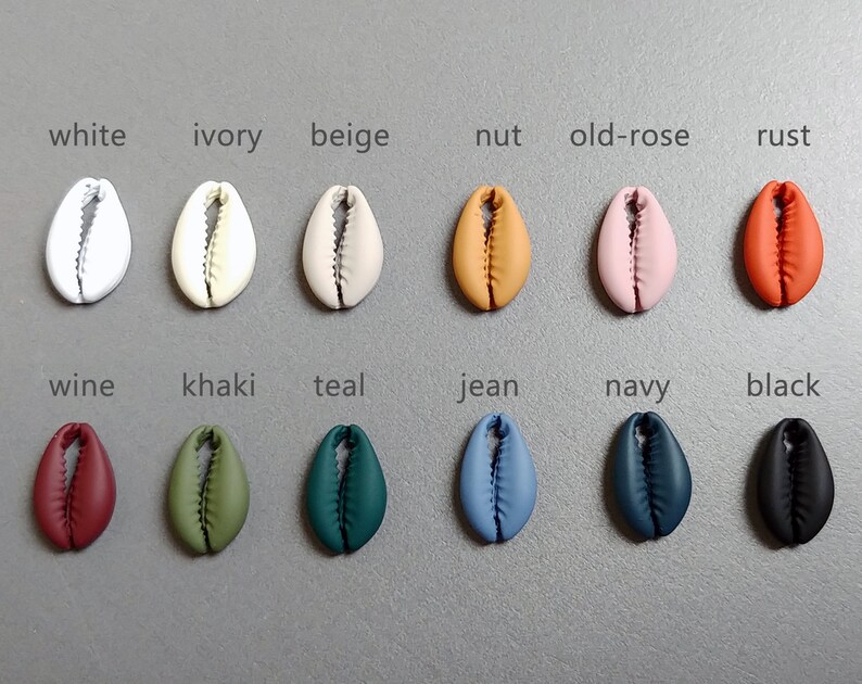 2 PCS - 18 X 11 Mm Teal Matte Rubber Coated, Cowrie Shell Connector Sea ...