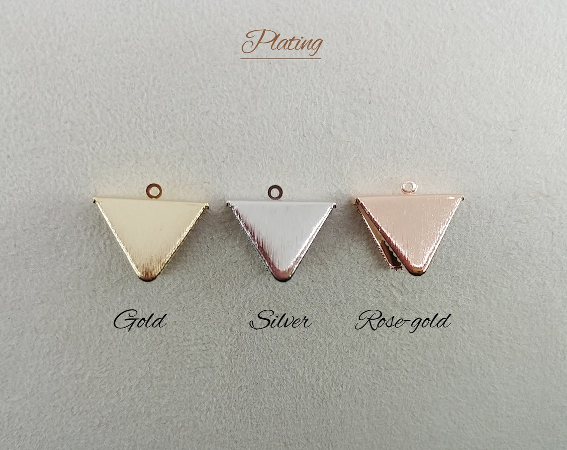 10 Pcs 20mm Brushed Triangle CAP With Lace Edge Gold - Etsy