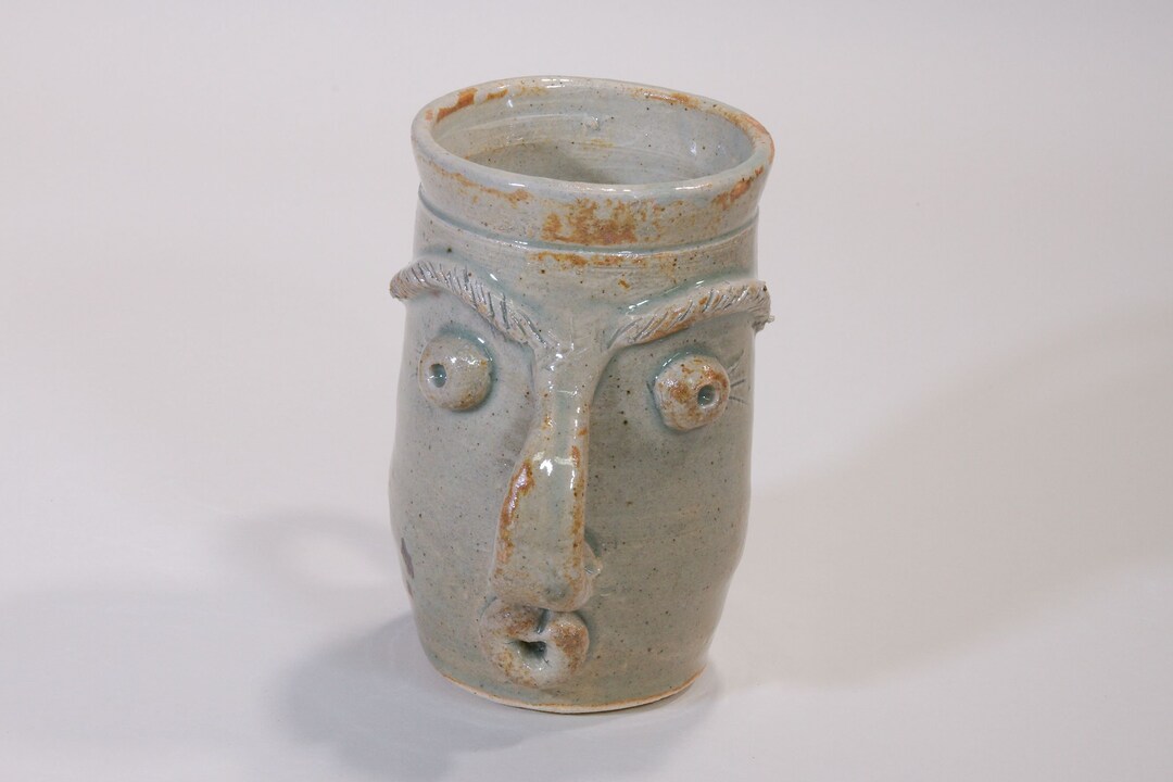 Large Nosey Character Mug in Stoneware With Celadon Glaze - Etsy