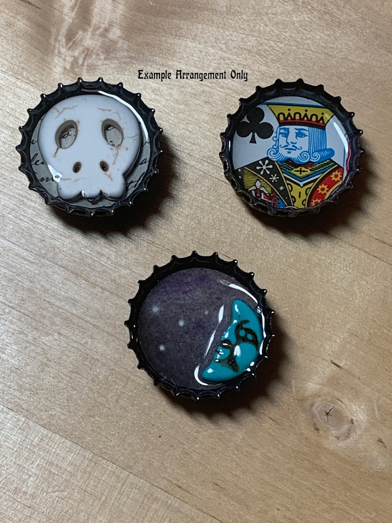 Mystery Bag of Ephemera Bottle Cap Magnets Recycled Art - Etsy