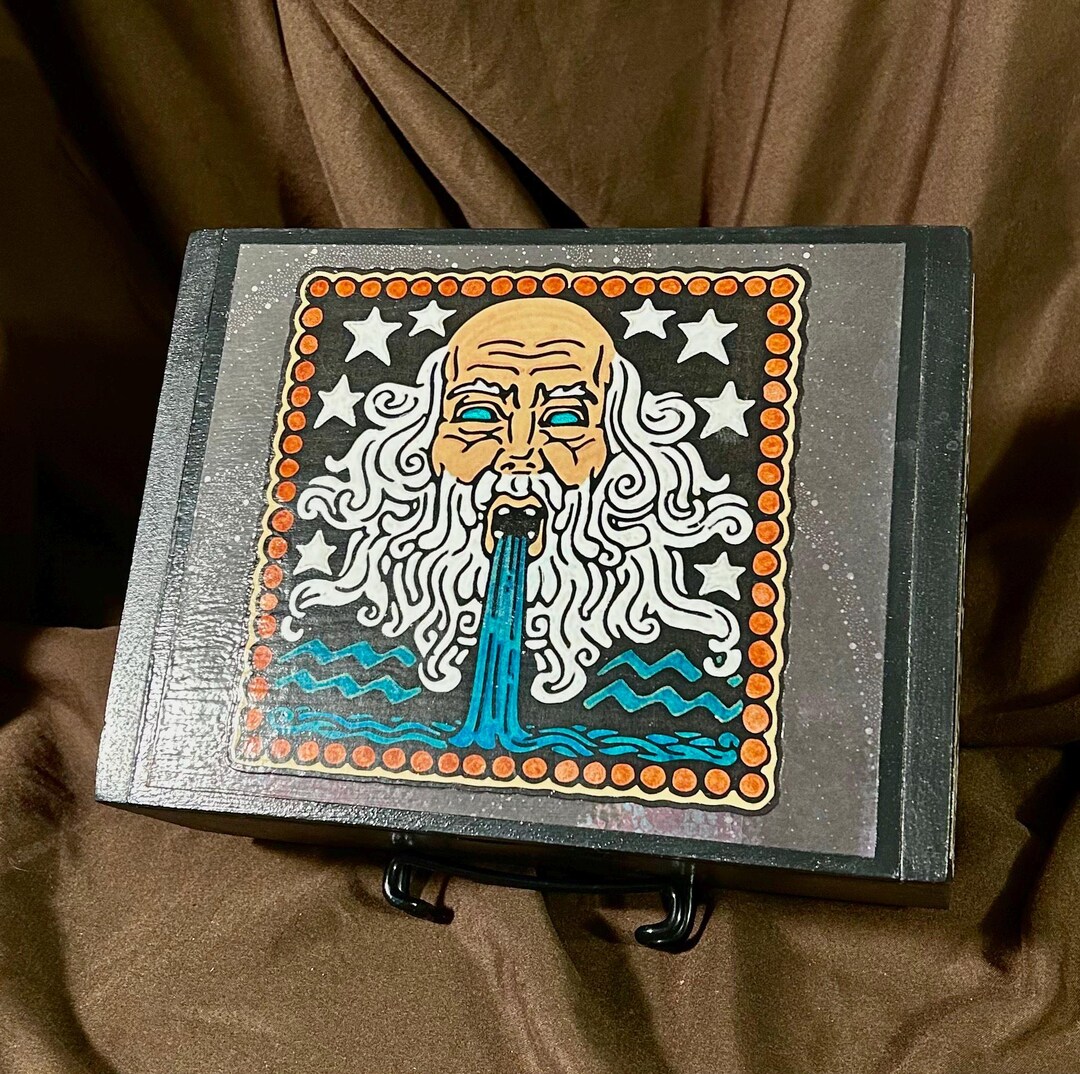 Aquarius, Zodiac Decorative Storage Box, Handmade Tarot Storage ...