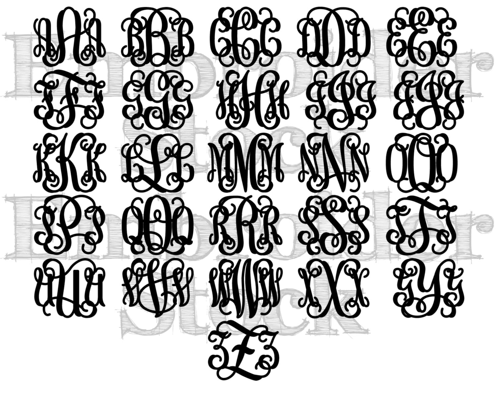 Interlocking Fonts Machine Embroidery Fonts - Machine Embroidery Designs Monogram Embroidery ...