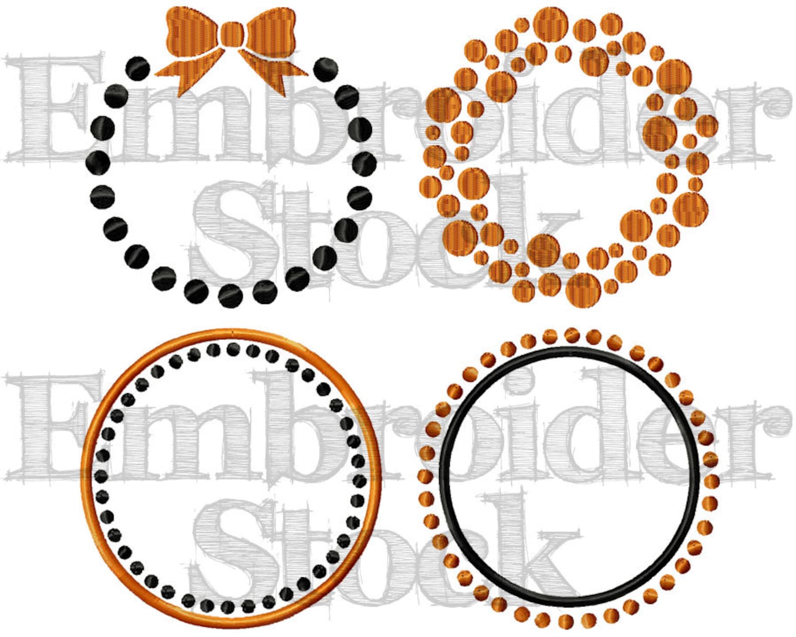 Dotted Monogram Design Frames Set for Machine Embroidery Use Each ...