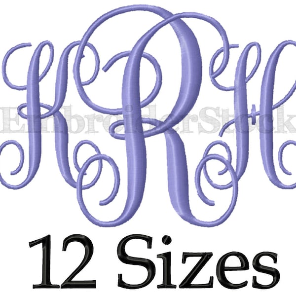 Machine Embroidery Monogram Fonts - Etsy