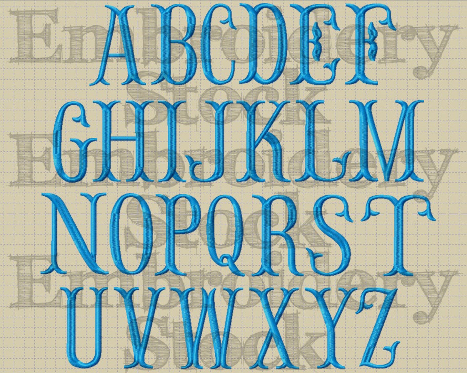 Fishtail Satin Stitch Font Embroidery Design Fonts for - Etsy