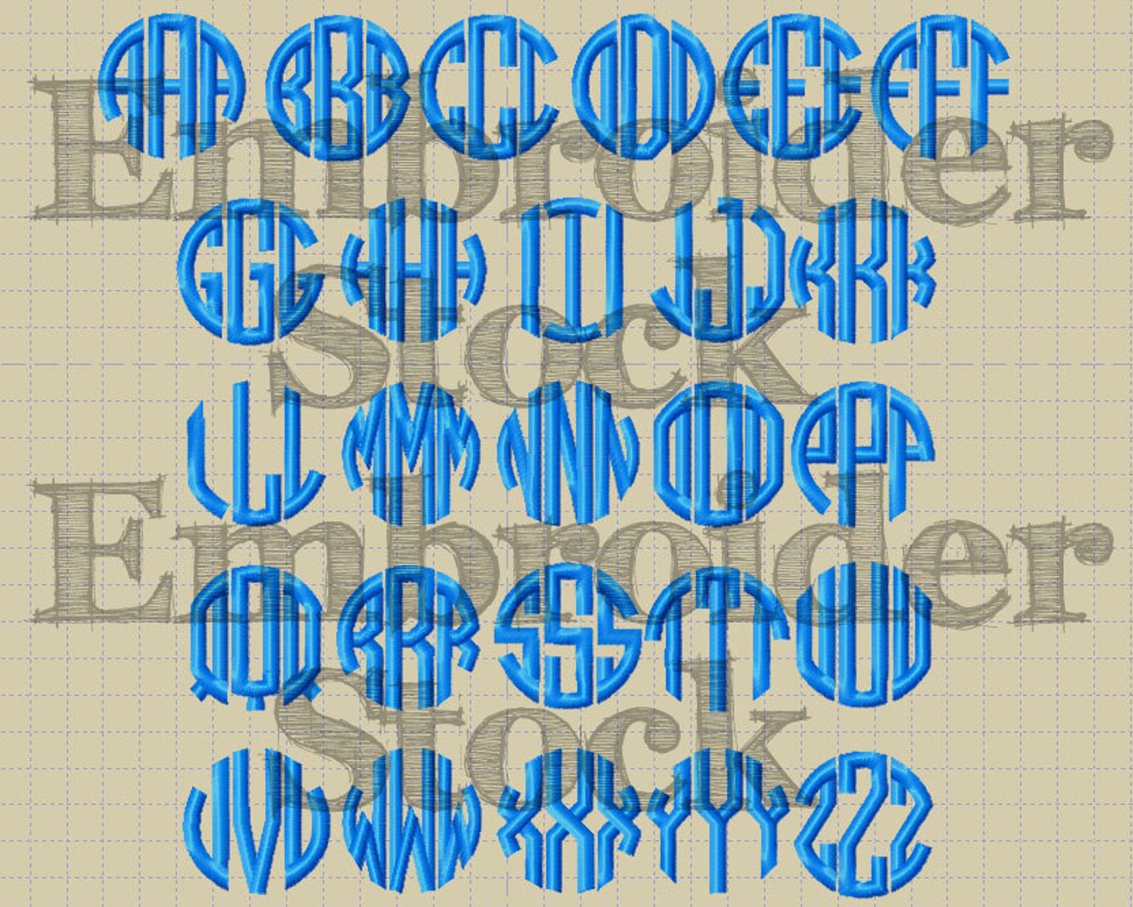 Brother Block Font Machine Embroidery Font Design Includes PES Jef Hus ...