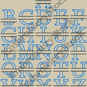 Split Applique Alphabet Monogram Font Machine Embroidery Font Design ...