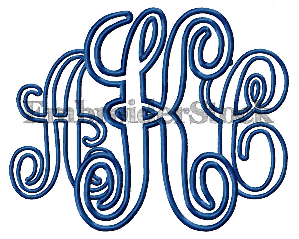 Vine Monogram Applique Font Downloadable Interlocking Font - Etsy