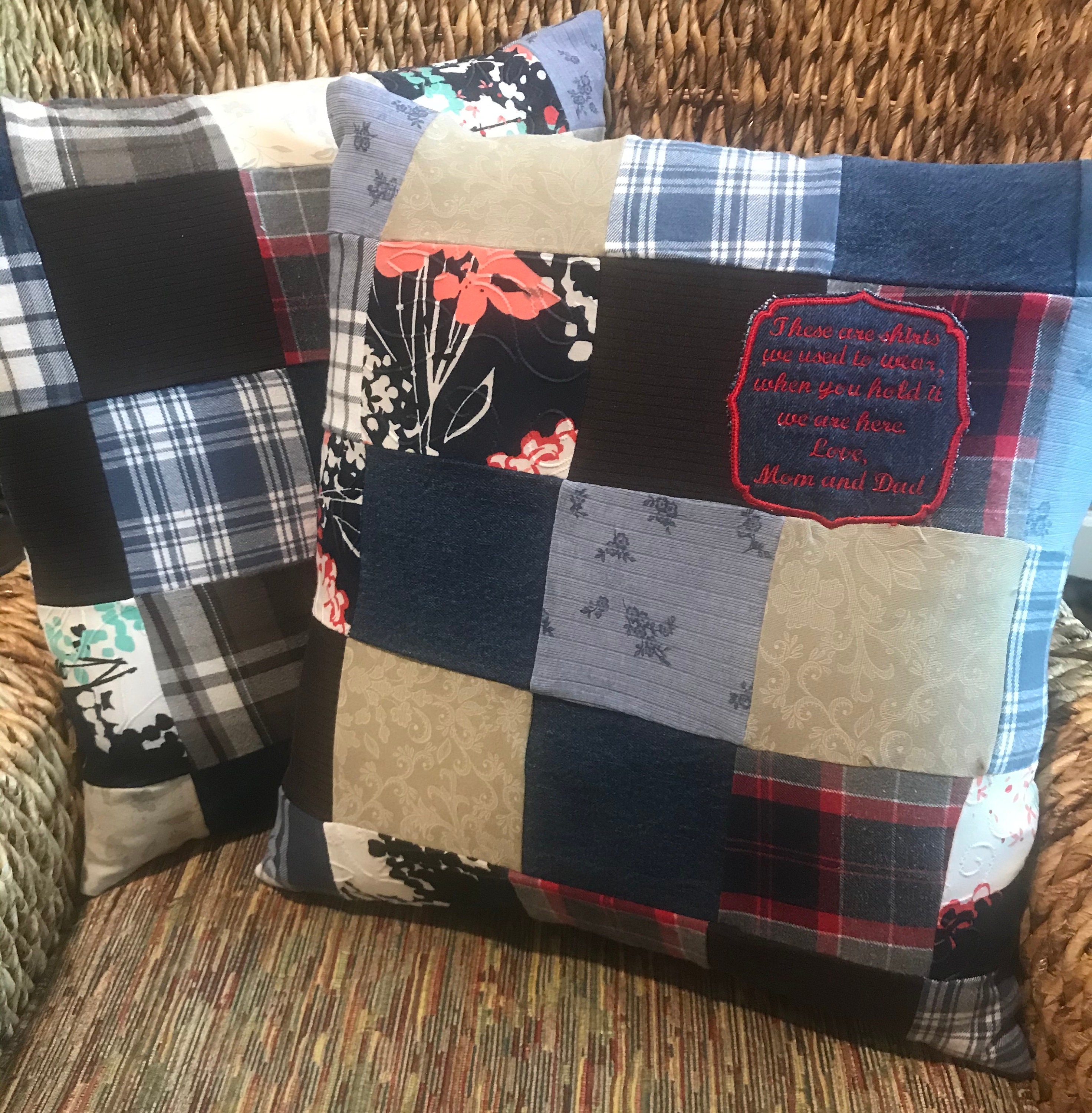 Patchwork Memory Pillow Loved Ones Clothing | Etsy