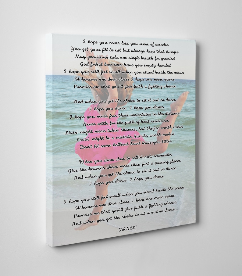 Custom Canvas With Lyrics, Poem, Speech, Word Art, Quotes. Personalized ...