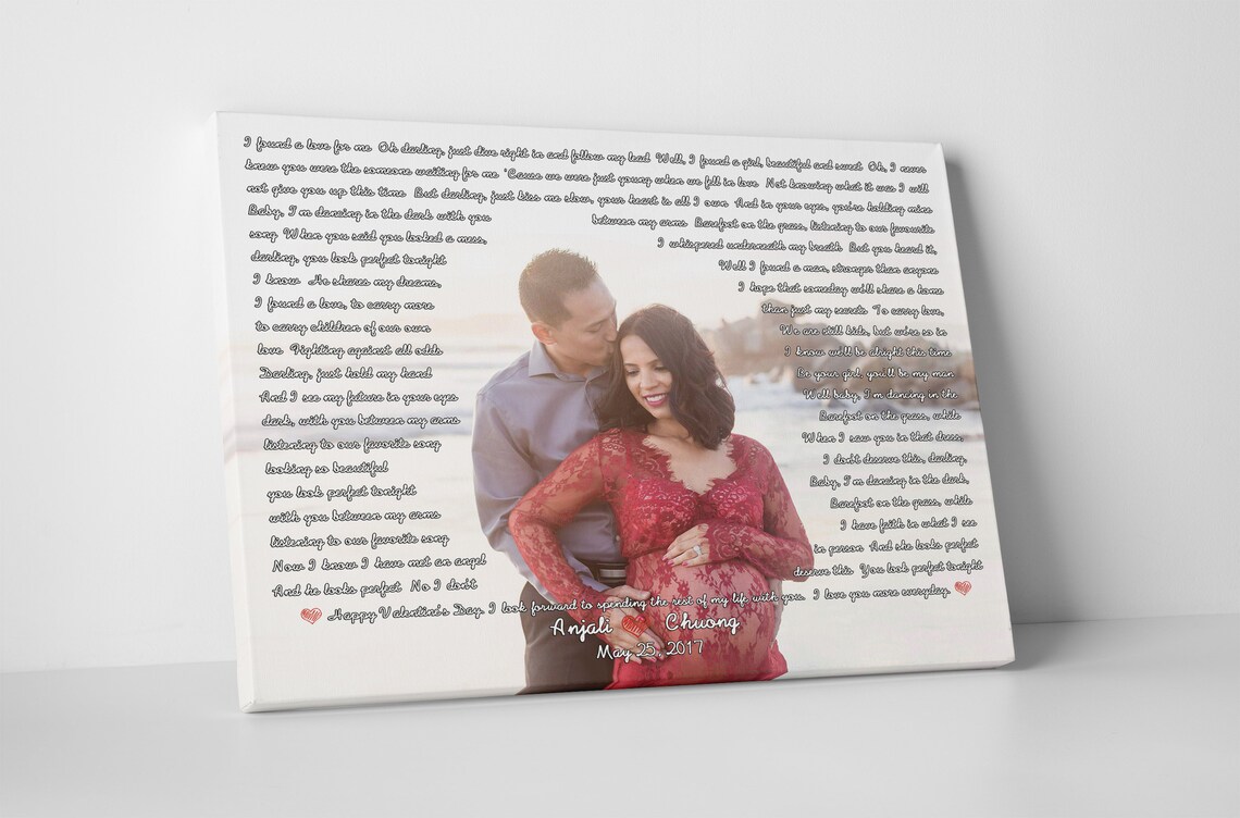 First Dance Lyrics Print on Canvas / Custom Text Print / - Etsy