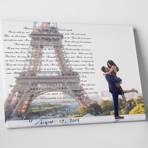 Wedding Vows Canvas Art, Love Lyrics Canvas Personalized Wedding Canvas ...