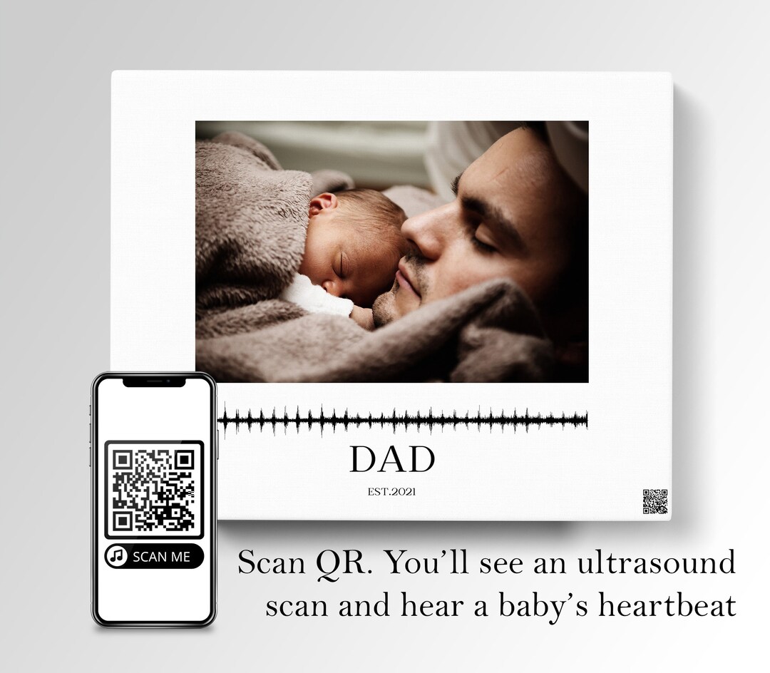 QR scan code to hear heartbeat or voice on Canvas. First Father's day ...
