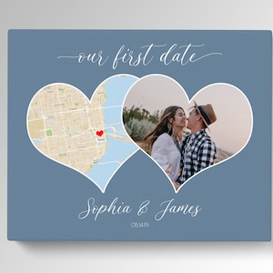 Where It All Began Map Gift, First Date Map Print With Picture ...