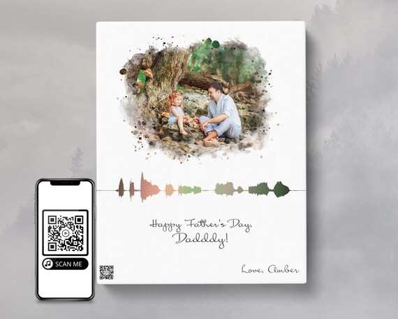 QR Code on Picture With Voice Message or Music. Father's - Etsy
