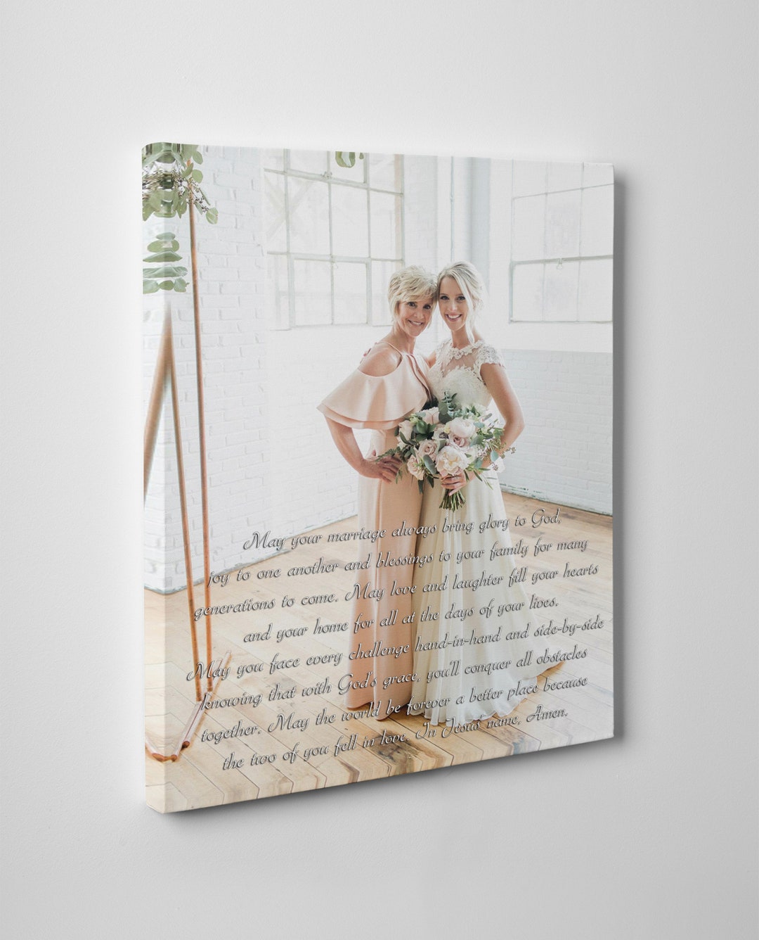 Mother- Daughter Lyric Canvas Gift/ Mom and Me Wedding Picture/ Mom’s B ...
