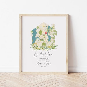 Personalized Map, Custom House Map, Personalized House Warming Gifts ...