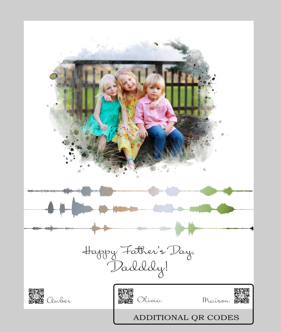 Father's Day QR Code on Picture With Voice Messages From Kids. Father's ...