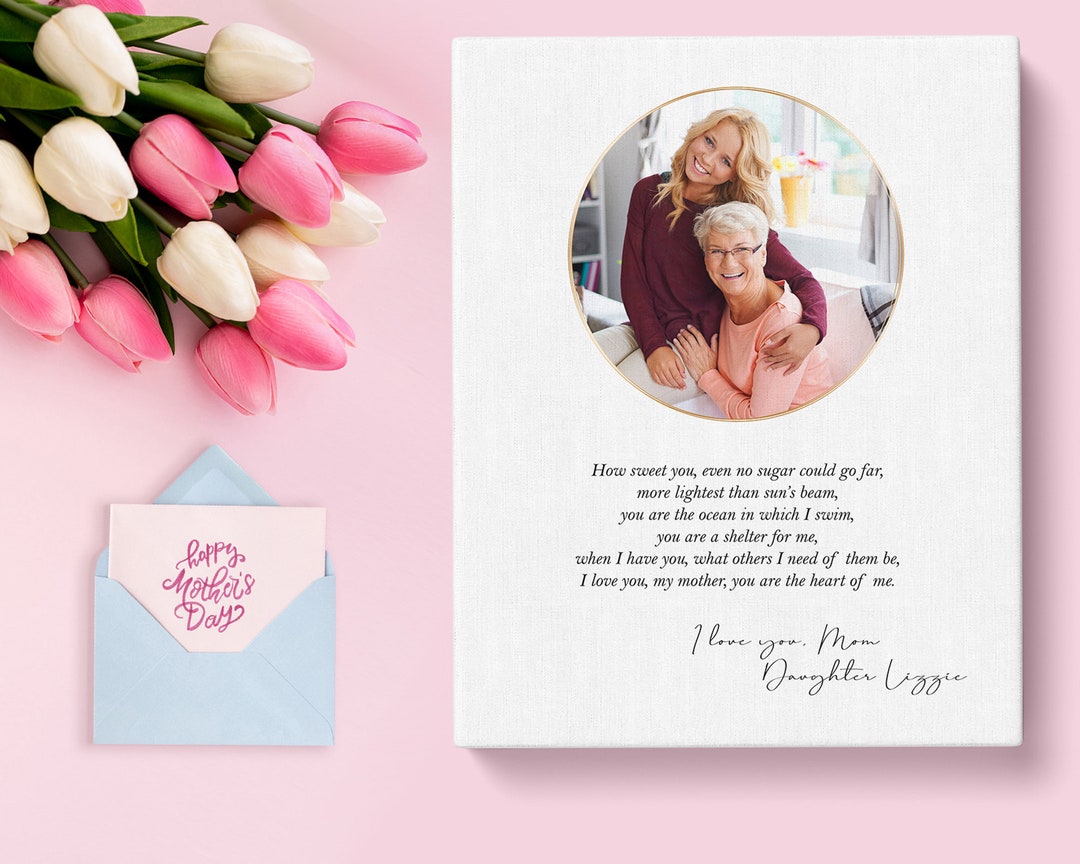 Mother's Day Gift. Daughter- Mother Print on Canvas With Poem, Quote ...