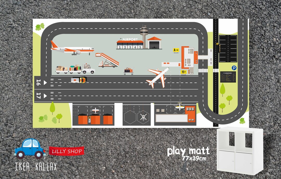 Airport Vinyl Play Mat: Non-stick, Fits IKEA Kallax Unit (77x39cm) - Etsy