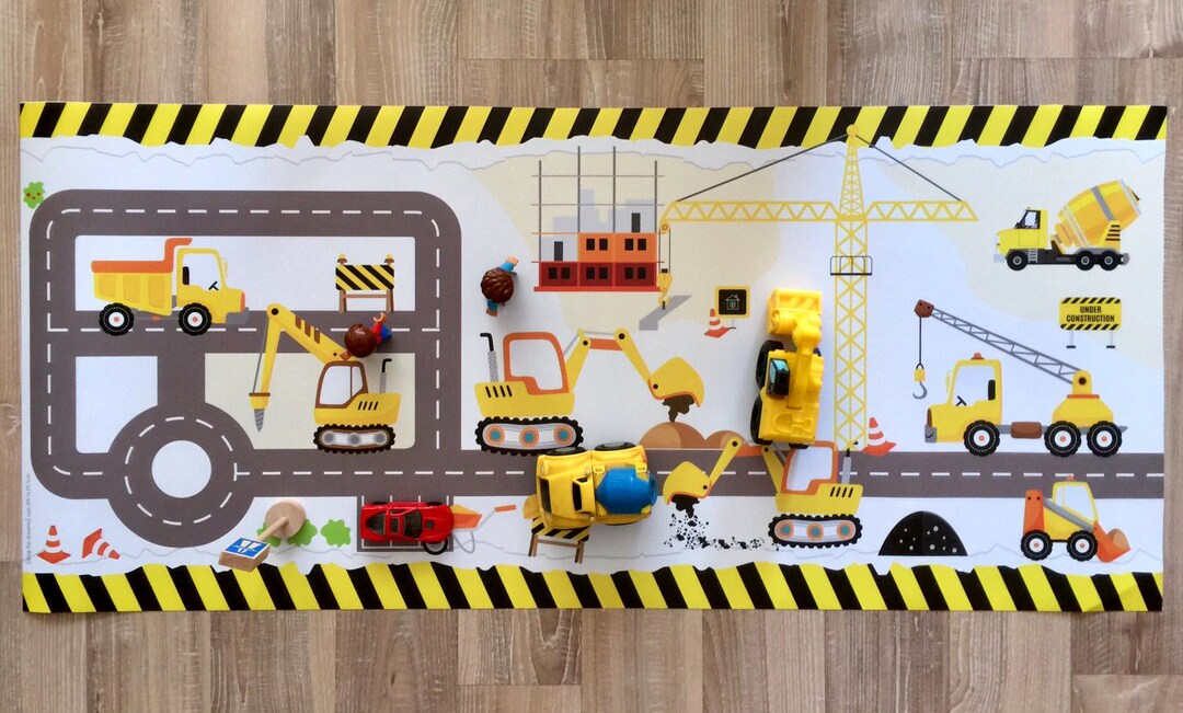 Construction Vinyl Play Mat: Fits IKEA TROFAST, Non-stick (89,7x39,7cm ...