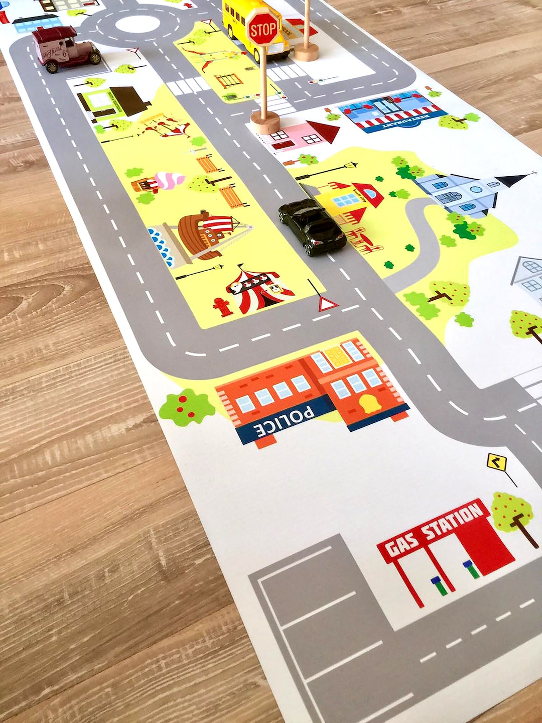 Vinyl Play Mat: "ride on City" - IKEA Trofast Compatible (89,7x39,7cm ...