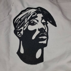 Black and White Embroidered Tupac on Customizable Jacket - Etsy